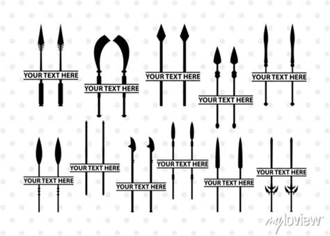 Spear Split Monogram Weapon Svg Pike Weapon Svg Sparta Svg • Wall