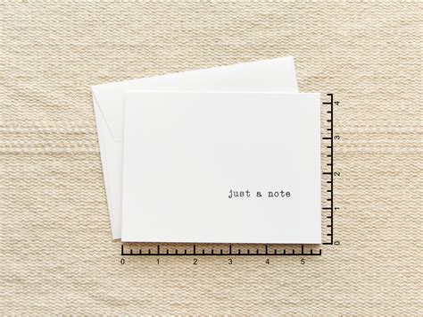 Minimalist Typewriter Note Card Just A Note Simple Greeting Card