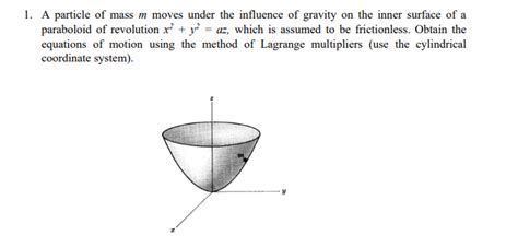 solved 1 a particle of mass m moves under the influence of