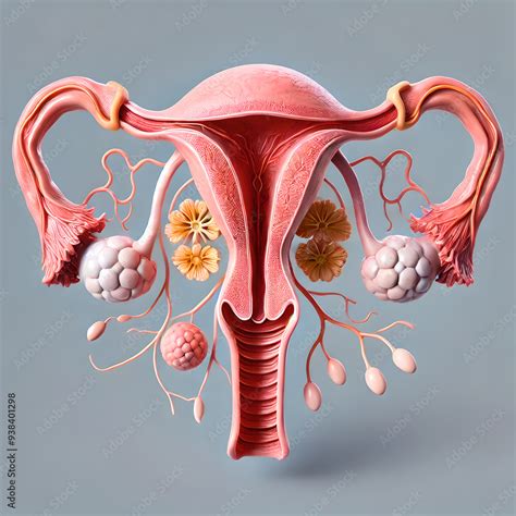 Detailed Anatomy Female Reproductive System Highlighting Uterus