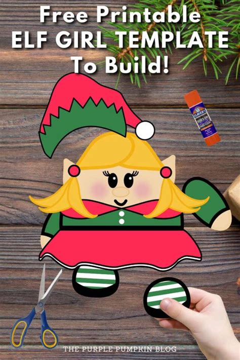 Free Printable Build A Girl Elf Template Christmas Paper Craft