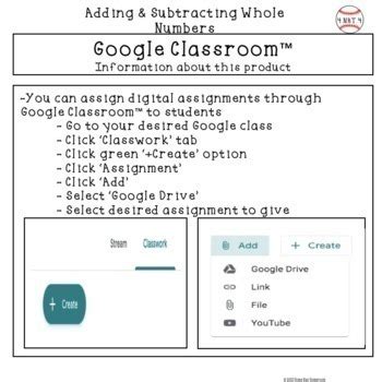 Adding Subtracting Whole Numbers Google Classroom Quiz NBT FREE