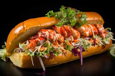 Premium Photo Lobster Roll Sandwich With Buttered Bread