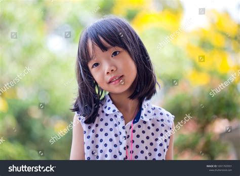 Portrait Cute Little Asian Girl Outdoor ภาพสต็อก 1691769991 Shutterstock