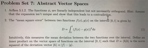solved problem set 7 abstract vector spaces 1 arfken