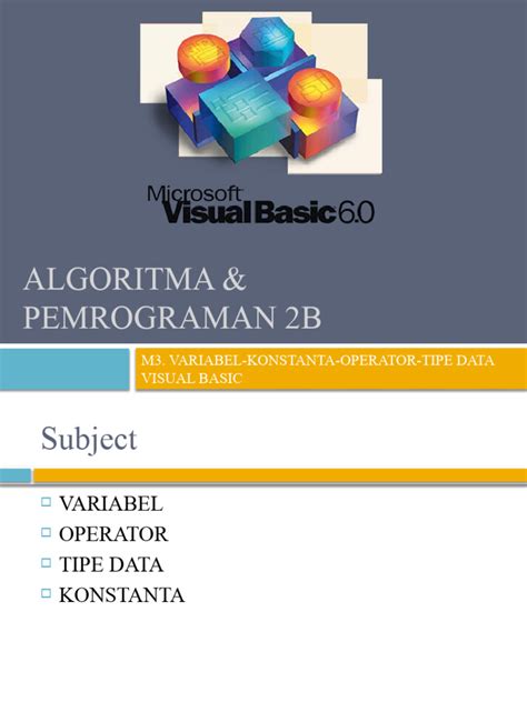 M5 Variabel Konstanta Operator Tipe Data Pada Visual Basic Pdf