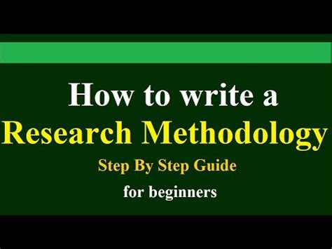 How To Write A Research Methodology A Step By Step Guide For