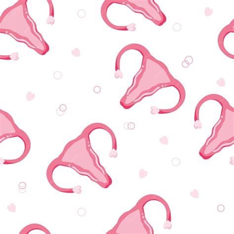 Premium Vector Seamless Pattern With Uterus Womens Health Concept