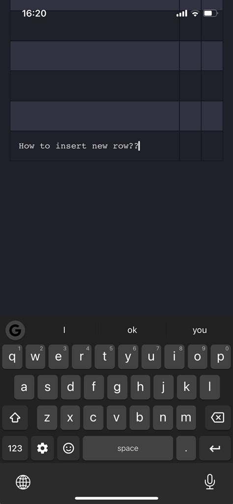 adding a new row to a table on ios is impossible r standardnotes