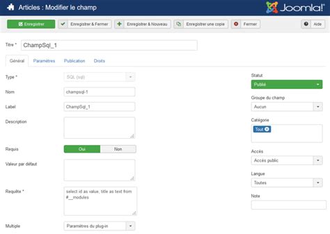 Ajout De Champs Personnaliséschamp Sql Joomla Documentation