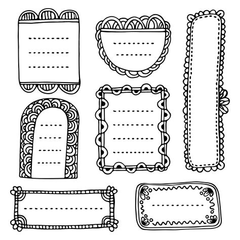 Set Of Doodle Handdrawn Frames For A Bullet Journal Or Diary Premium