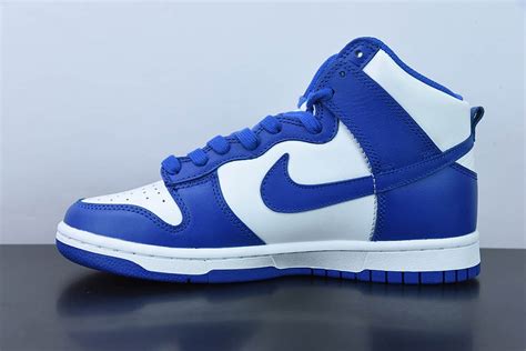 耐克nike Sb Dunk High Game Royal 经典白蓝配色 Sb高帮板鞋纯原版本 货号：dd1399 102 潮流鞋子