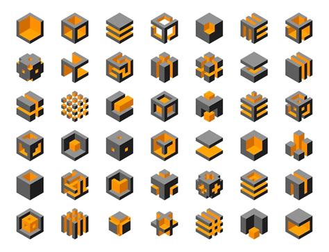 Diseño Vectorial Del Logotipo Del Cubo Cubos 3d Conjunto De Plantillas