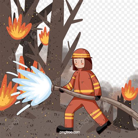 만화 일러스트 스타일 소방관 진화 요소 연기 소방관 소방 호주 Png 일러스트 및 Psd 이미지 무료 다운로드 Pngtree