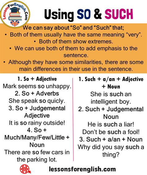 Using SO And SUCH Definition And Examples Lessons For English
