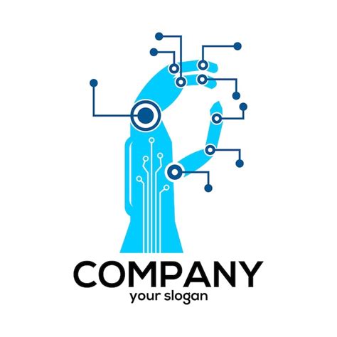 Premium Vector Modern Logo Of Robot Hand With IT Technology