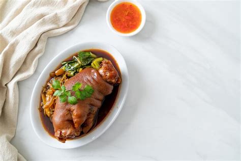 Premium Photo Stewed Pork Knuckle Or Stewed Pork Leg Asian Food Style