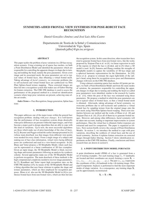 pdf symmetry aided frontal view synthesis for pose robust face