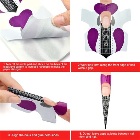 Pcs Professional Stiletto Nail Forms Nail Extension Guide Self Adhesive Sticker HJ
