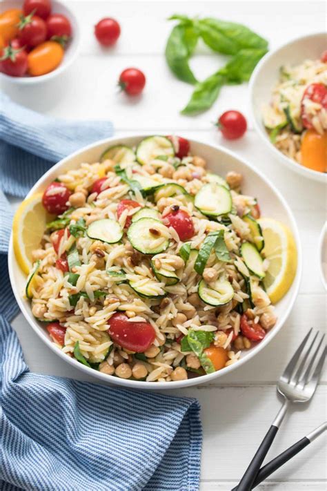 Orzo Salat Nudelsalat Zucchini Kichererbsen Rezept Elle Republic