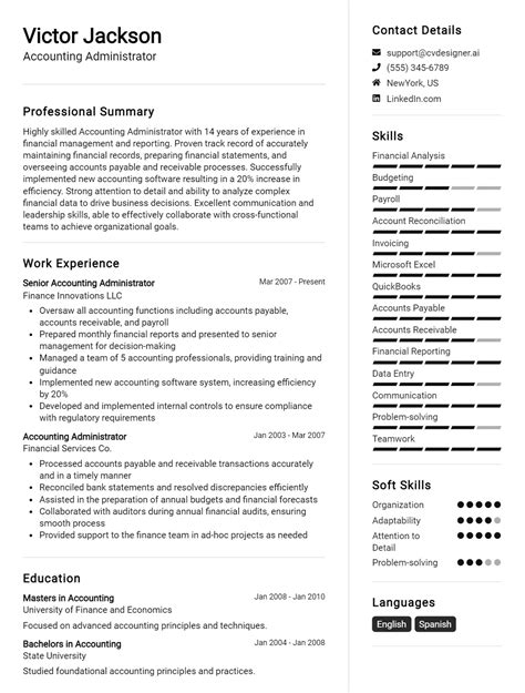 Accounting Administrator Cv Example For 2024 Tips To Stand Out