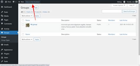 Buddypress How To View And Manage Groups On The Frontend