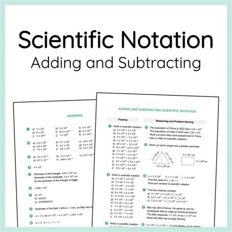 Adding And Subtracting Scientific Notation Worksheet By Hazel Learning