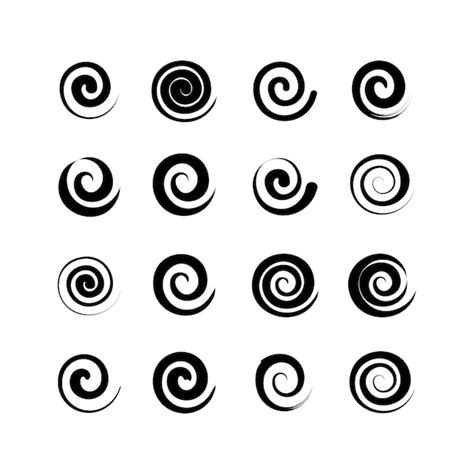 Premium Vector Set Of Abstract Spiral Shape Element Vector