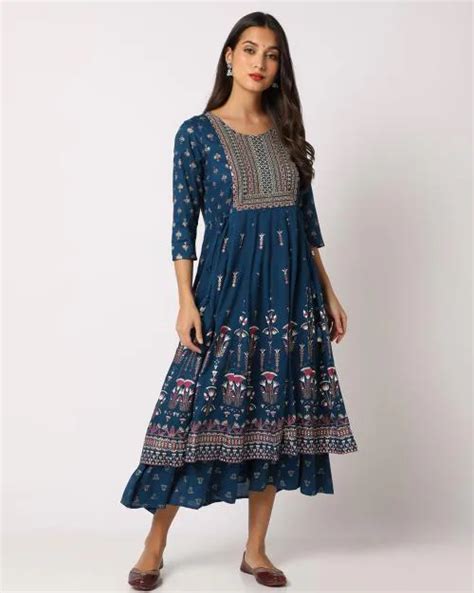 Buy Printed Fit And Flare Dress Online At Best Prices In India Jiomart