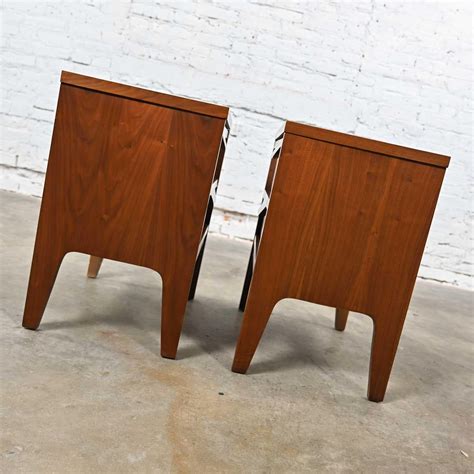 Mcm Johnson Carper Fashion Trend Pair Of Walnut Nightstands Or End