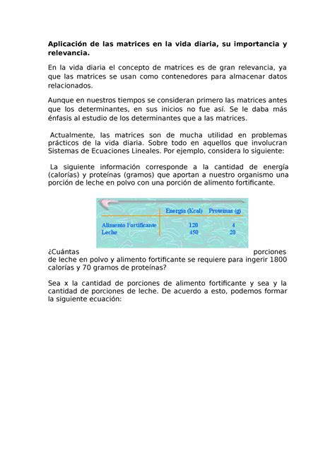 119256851 Aplicacion De Las Matrices En La Vida Diaria Aplicación De