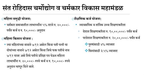 संत रोहिदास चर्मोद्योग व चर्मकार विकास महामंडळ योजना