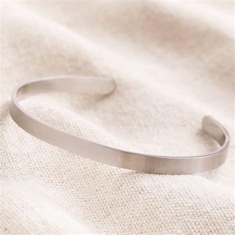 Mens Hand Stamped Stainless Steel Bangle Lisa Angel