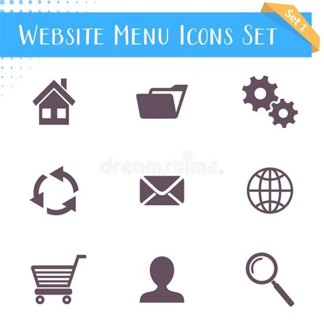 Website Menu Icons Stock Vector Illustration Of Globe 50528335
