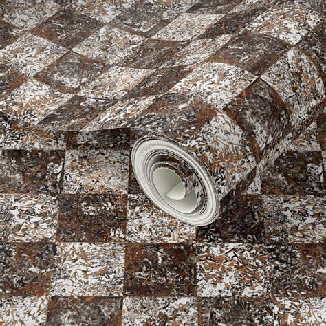 Firework Checkerboard Graffiti Brown Wallpaper Spoonflower