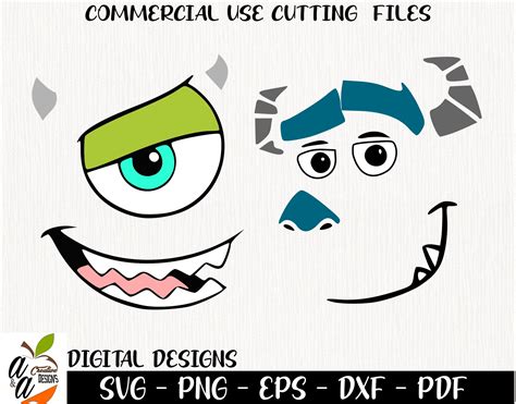 Mike Wazowski Svg Disney Svg Monsters Inc Svg Sulley