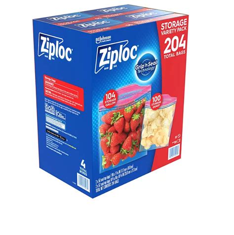 Ziploc® Brand Storage Gallon And Storage Quart Bags With Grip N Seal