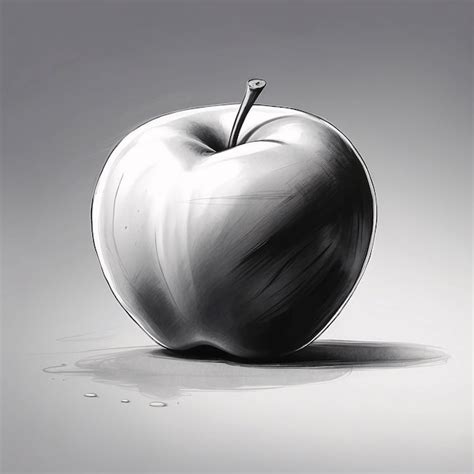 Premium Photo Hand Drawn Apple Fruit Sketch Pencil Charcoal Graphite