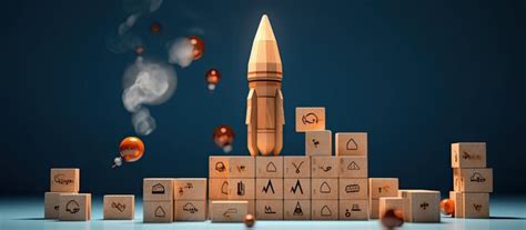 Premium Ai Image A Rocket With A Rocket On The Top Of It