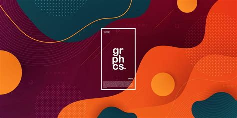 Colorful Geometric Wave Background Orange Green And Purple Color Element With Fluid Gradient