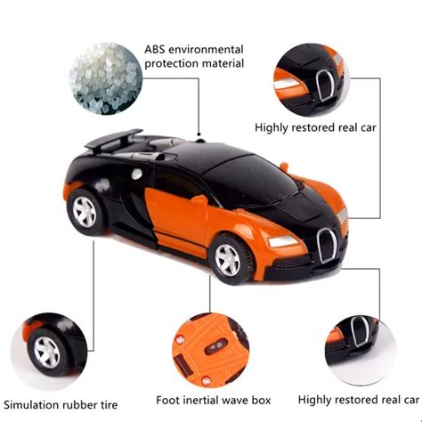 Dropship Deformation Vehicle Collision Impact One Button Inertial Bugatti Veyron Toy Car