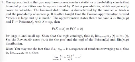 Solved One Approximation That You May Have Come Across In A Chegg Com