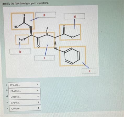 Solved Identify The Functional Groups In Aspartame