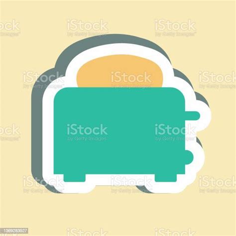 스티커 토스터 간단한 일러스트레이션 편집 가능한 스트로크 Brand Name Smart Phone에 대한 스톡 벡터 아트 및