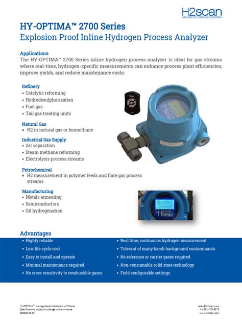 R5 Hy Optima 2700 Technical Data Sheet Download Free Pdf Gases Hydrogen