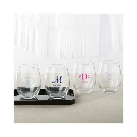 Kate Aspen 30009na Mon 9 Oz Personalized Stemless Wine Glass Monogram