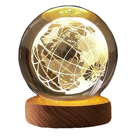 خرید آنلاین و قیمت چراغ خواب مدل گوی شیشه ای 3d طرح کره زمین 1403 وکسی
