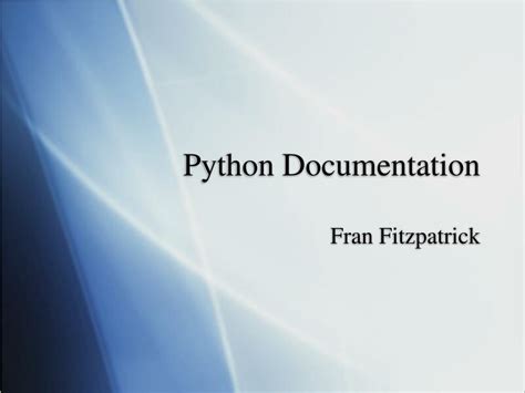 Ppt Python Documentation Powerpoint Presentation Free Download Id