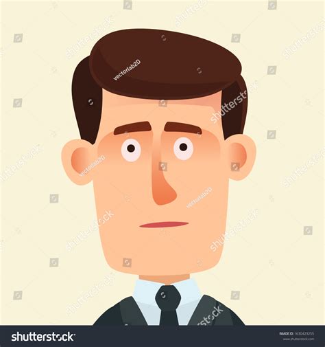 Portrait Man Emotionless Face Office Worker Stock Vector Royalty Free 1630423255
