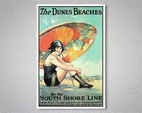The Dunes Beaches By The South Shore Line United States Vintage Travel